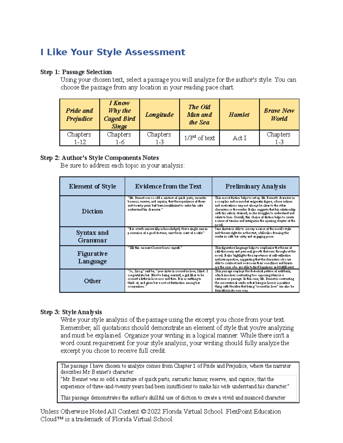 (English) 02.02 I Like Your Style - I Like Your Style Assessment Step 1 ...