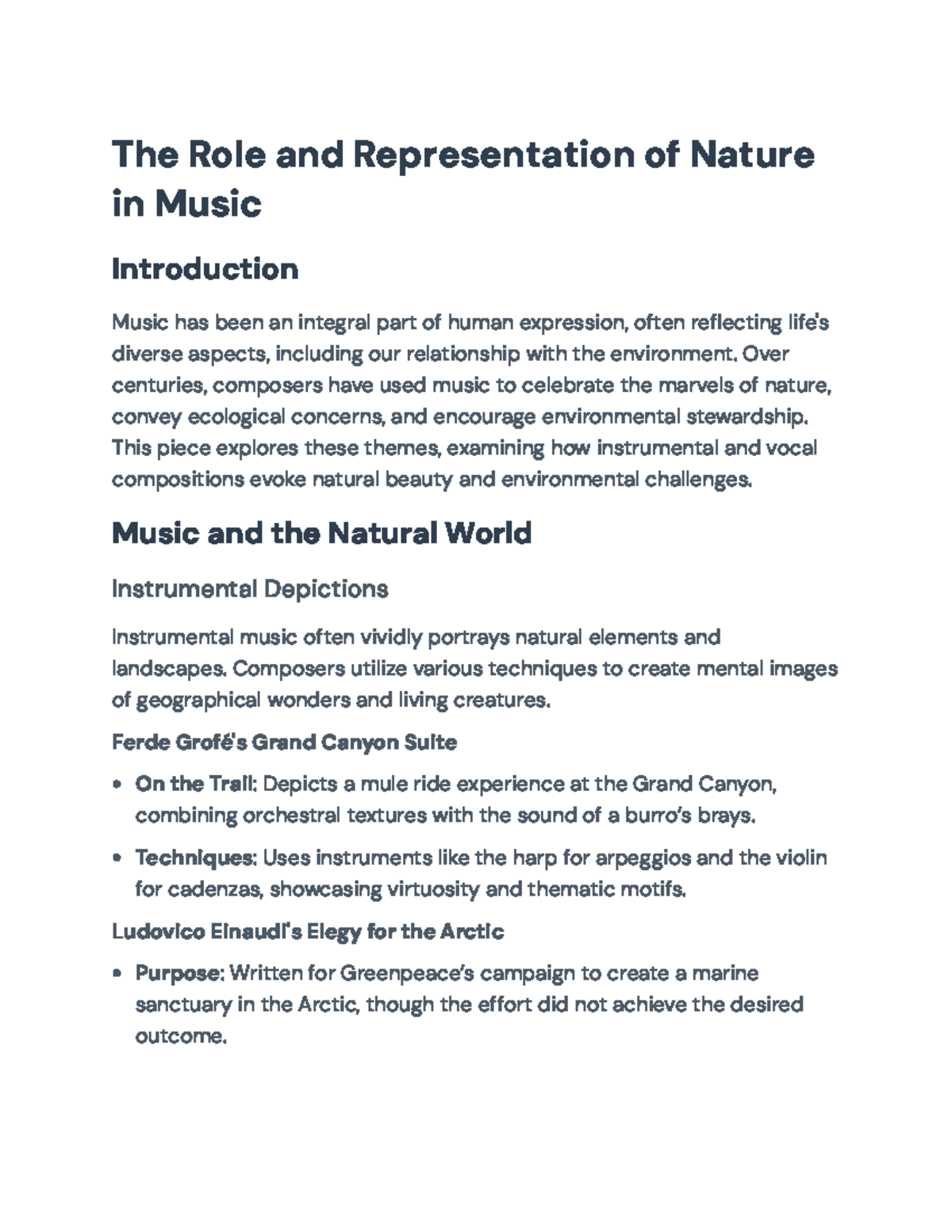 The Role of Nature in Music: Environmental Reflections and Themes - The ...