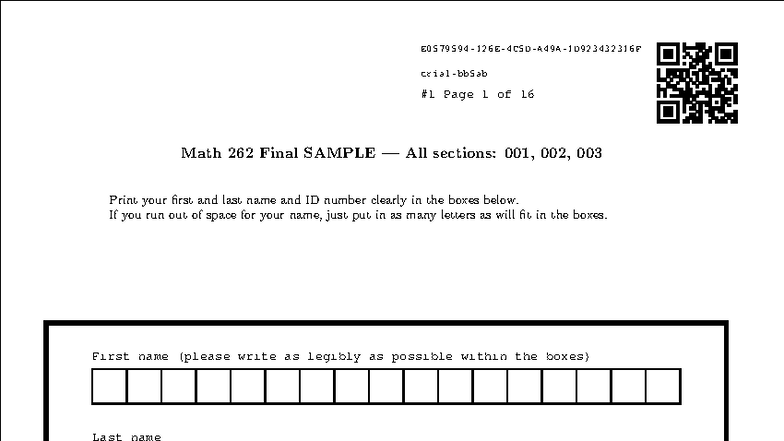 Math 262 Final Exam Sample - All Sections (001, 002, 003) - Studocu