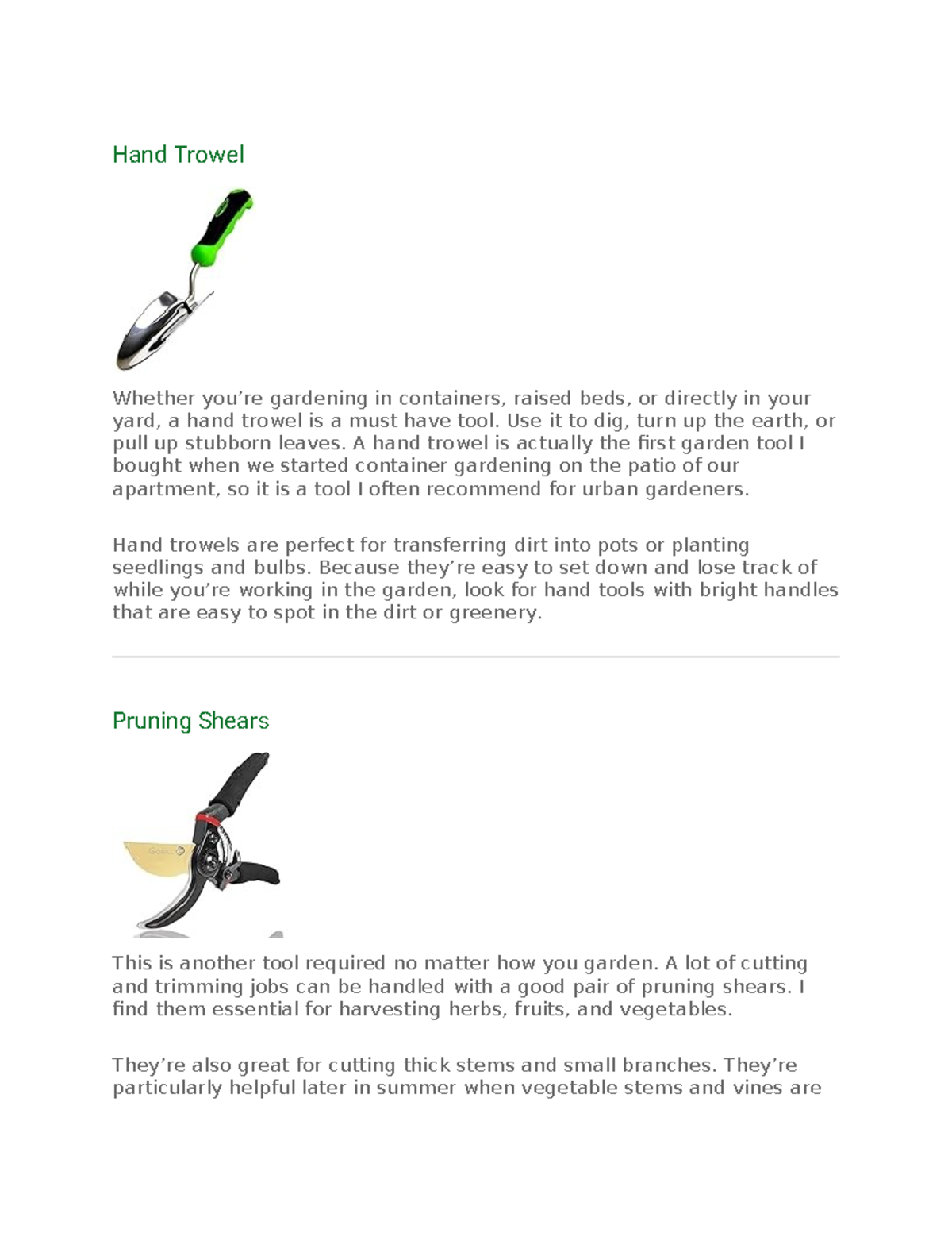 5 Essential Tools for Gardening: Hand Trowel, Pruning Shears & More ...