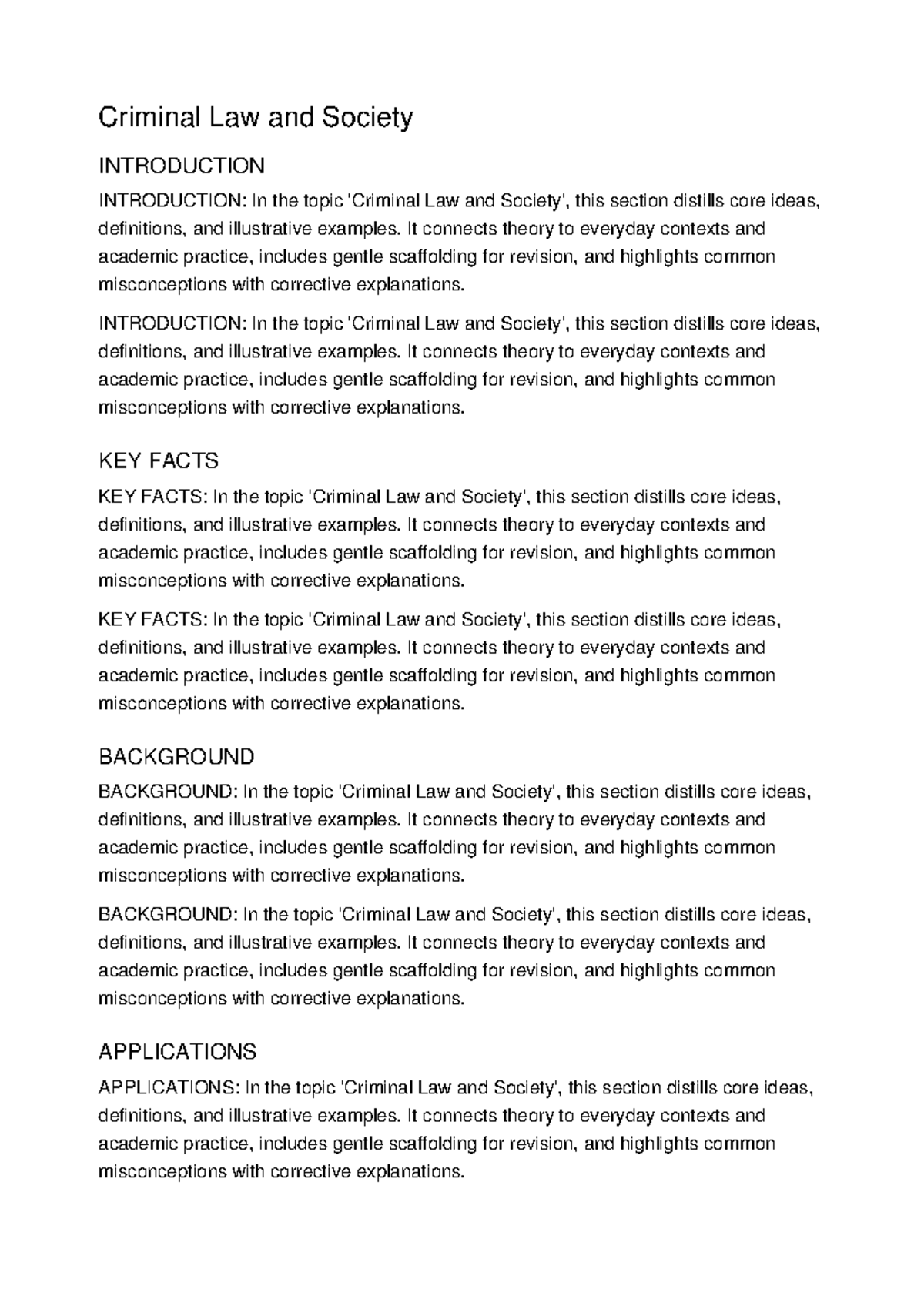 LAW 101: Intro to Criminal Law Concepts and Applications - Studocu
