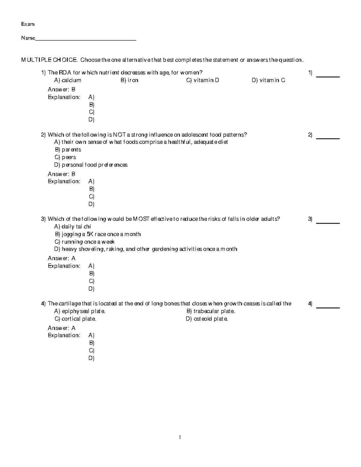 Chapter 15 - study - 1 Nutrition: An Applied Approach, 5e (Thompson/Manore) Chapter 15 Nutrition ...