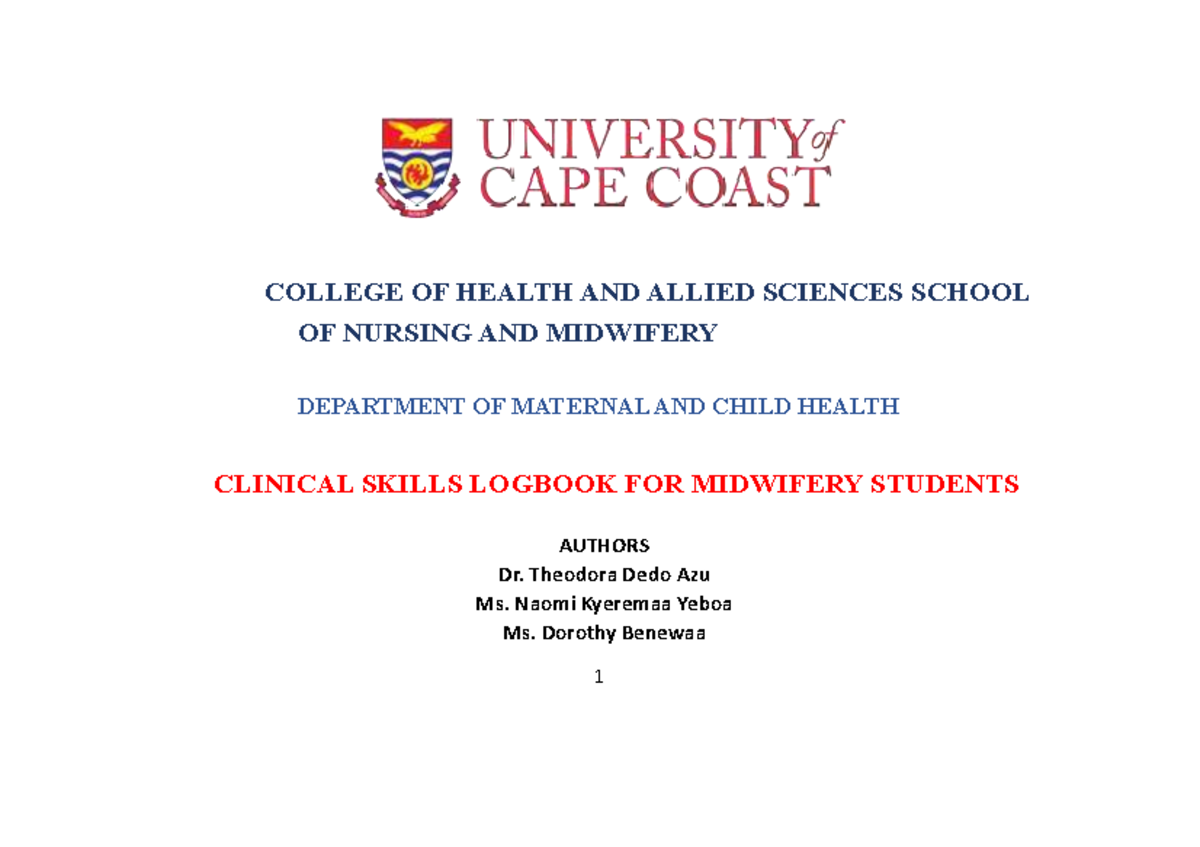Clinical Midwifery Practice II Skills Logbook - Studocu