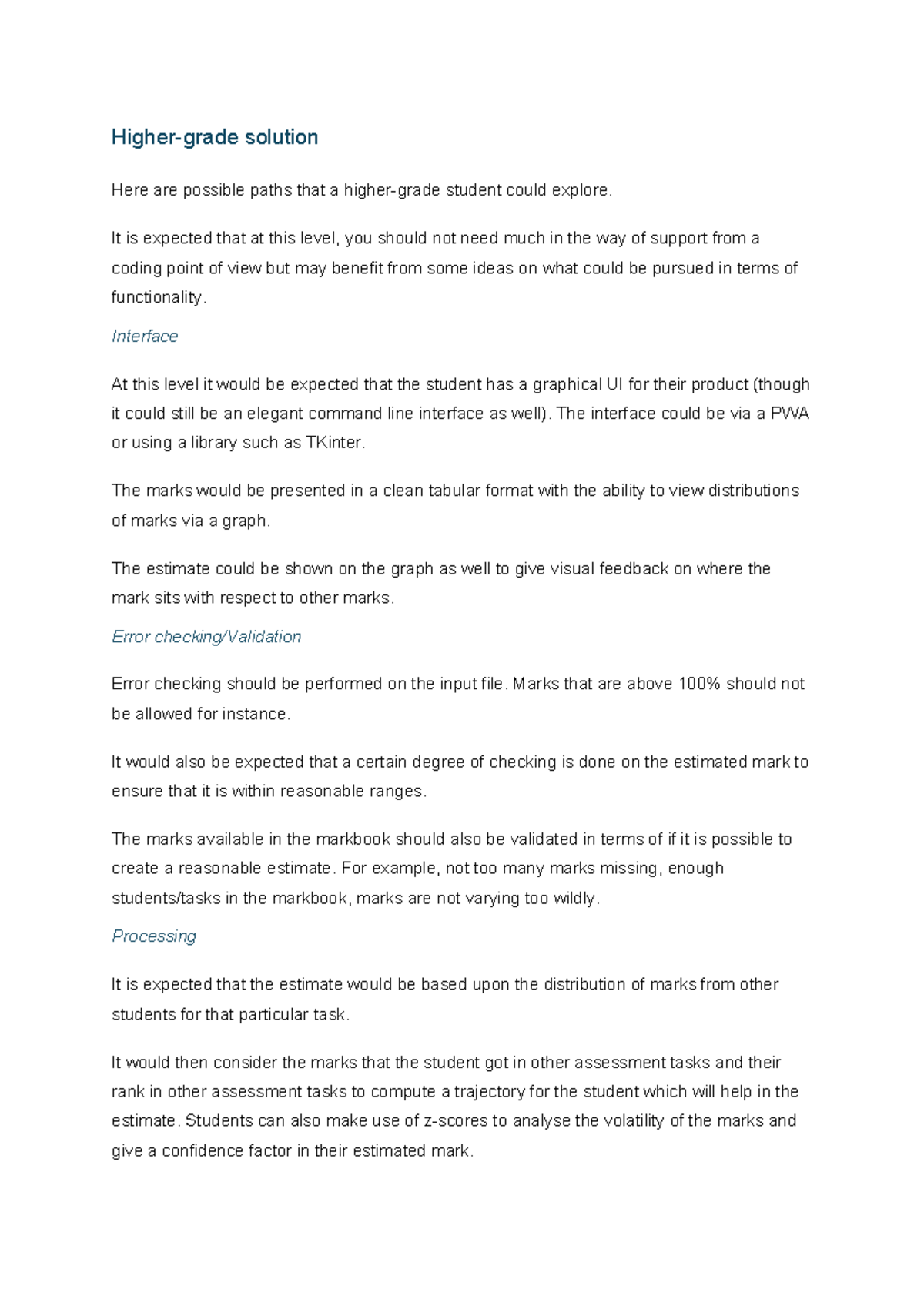 CS101: Final Project Solution Ideas for Mark Prediction System - Studocu