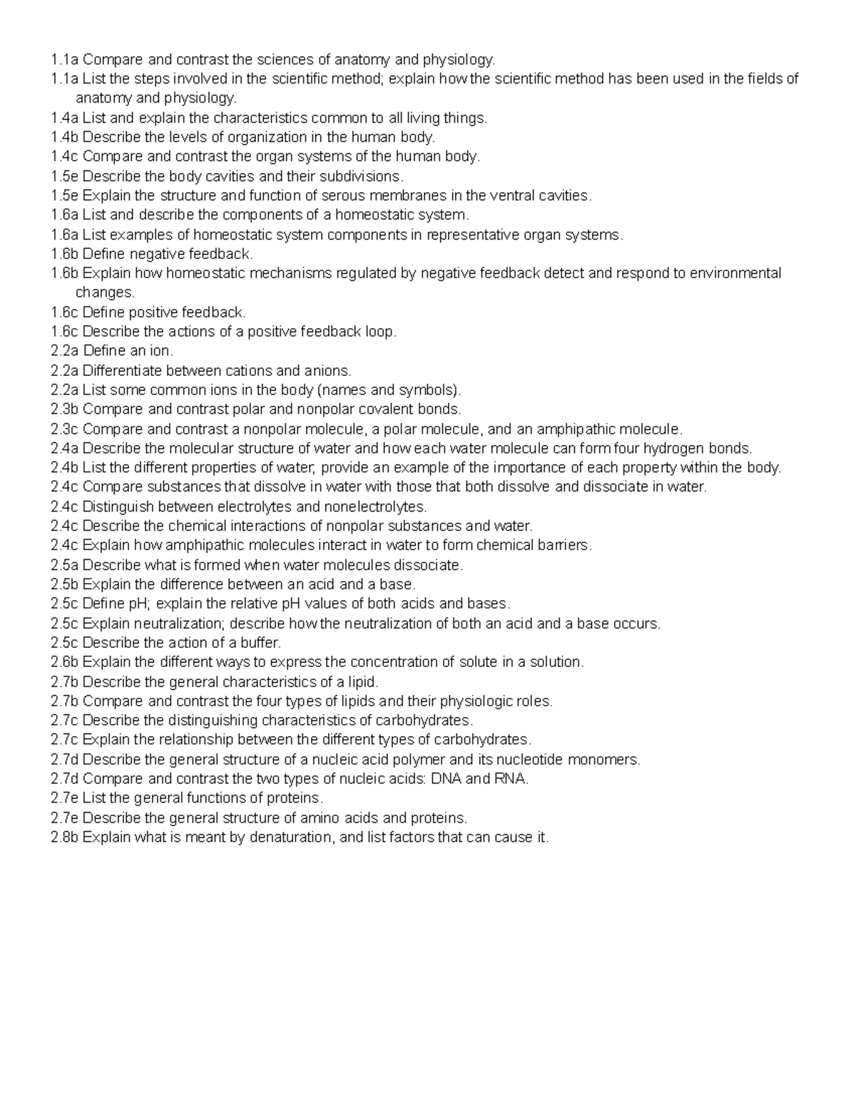 Anatomy and Physiology Concepts Review - BIO101 - Studocu