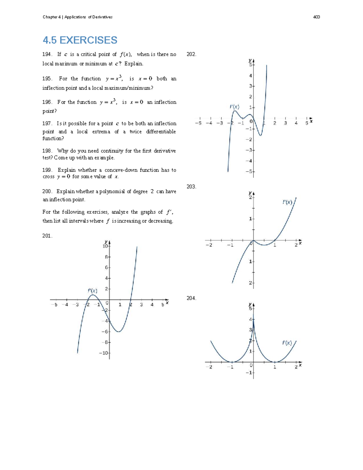 Chapter 4: Applications of Derivatives Exercises 403 - Calculus 206 ...