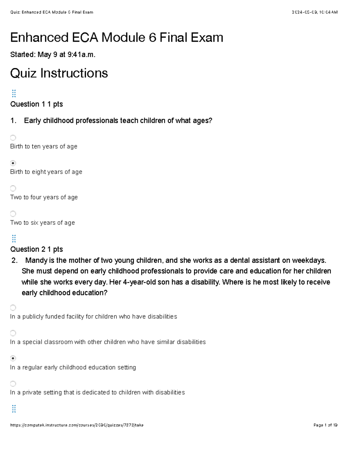 Quiz: Enhanced ECA Module 6 Final Exam Review and Questions - Studocu