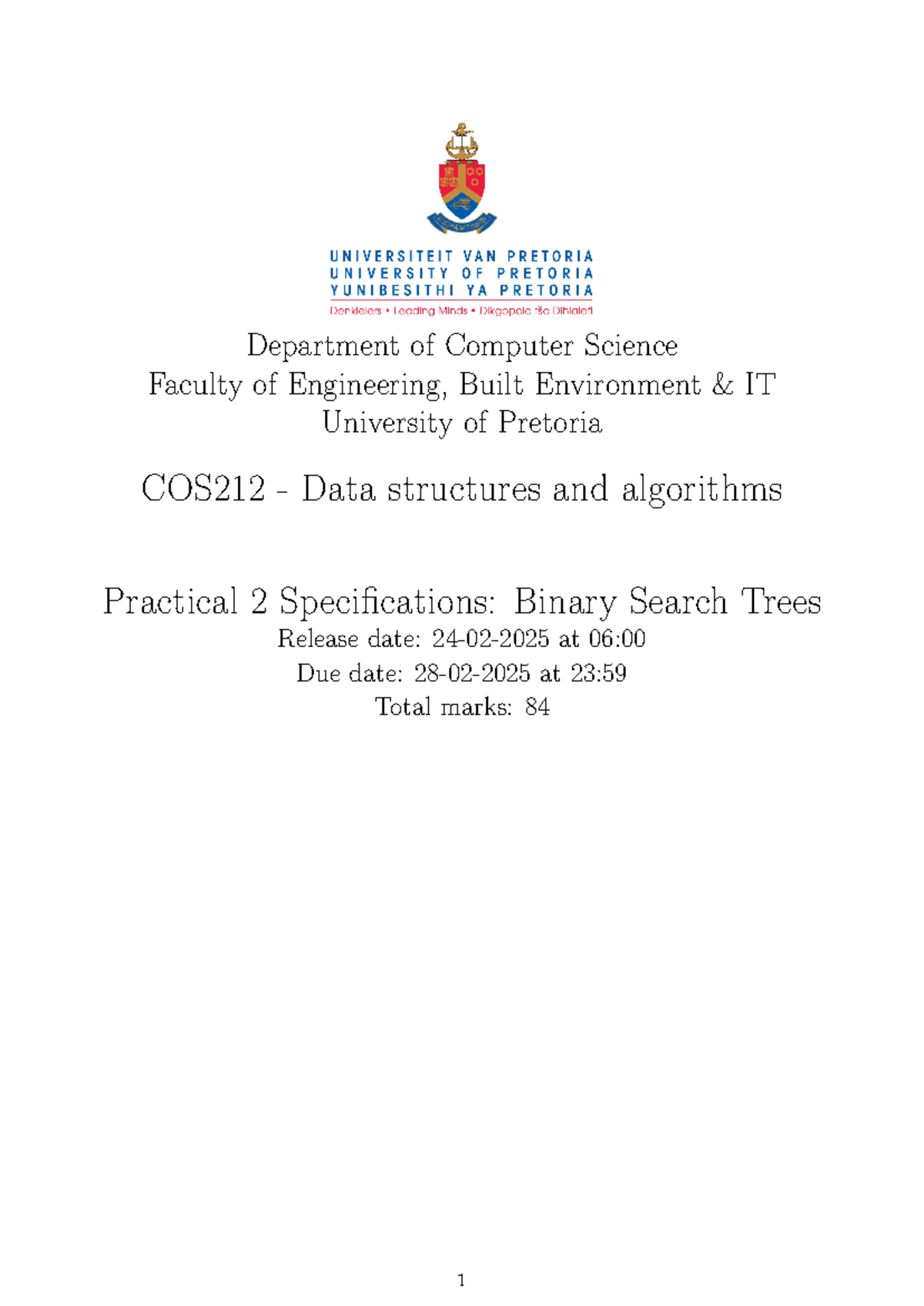 Practical 2 - Recursion - Department of Computer Science Faculty of ...
