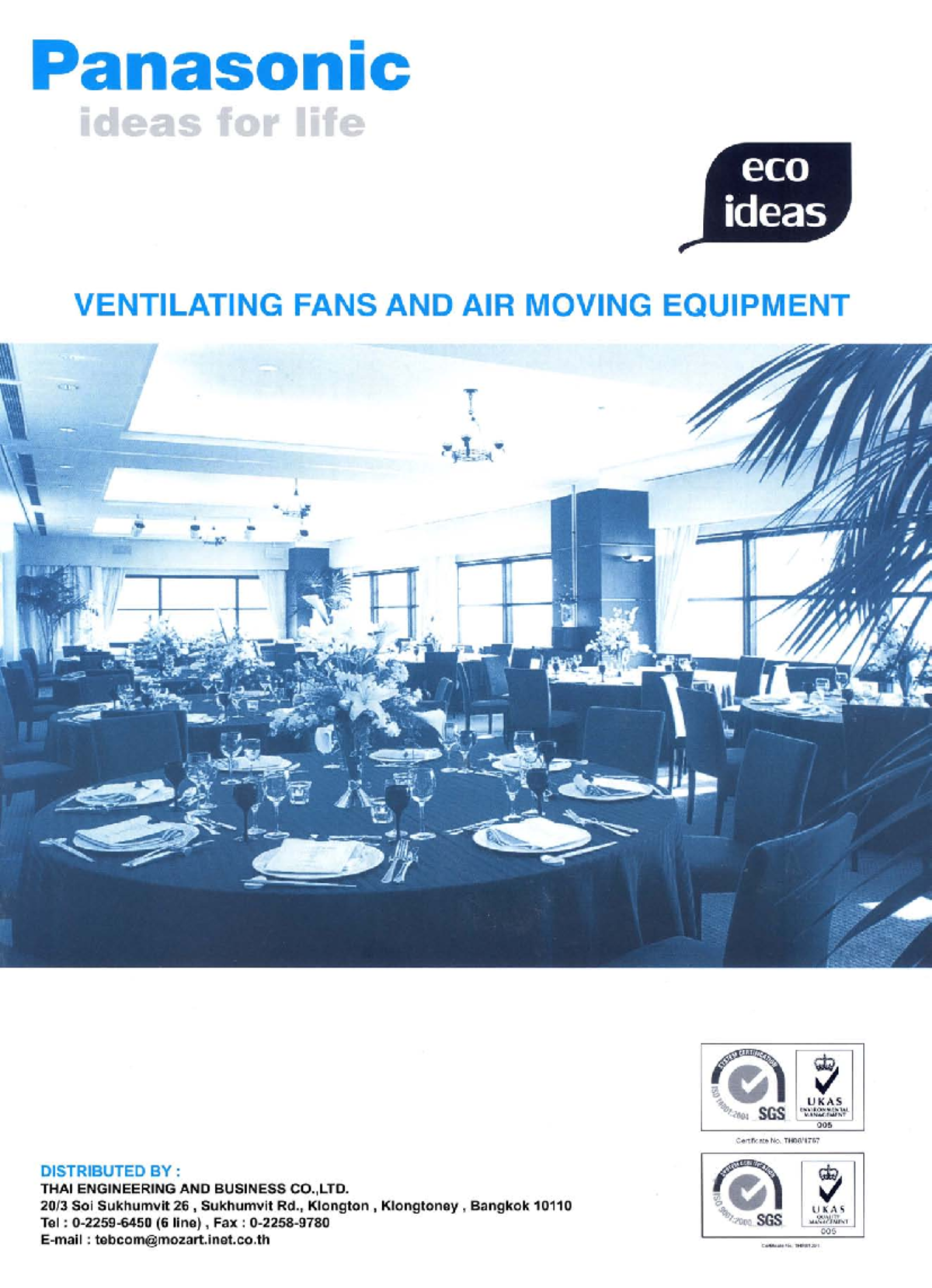 Panasonic Ventilating Fans: Technical Specifications & Features - Studocu