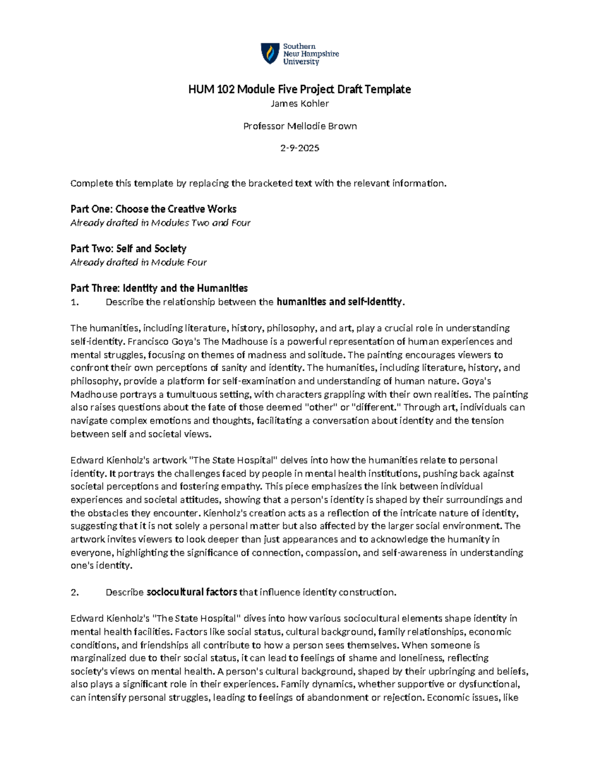 HUM 102 Module Five Final Project - HUM 102 Module Five Project Draft ...