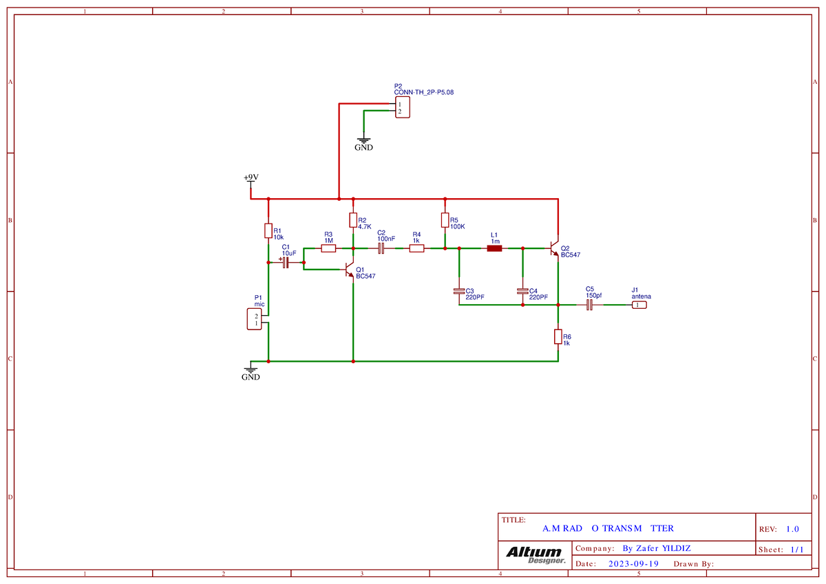 Schematic A.M RADİO TransmİTTER 2023-09-22 - electric circuit - ABC ABC ...