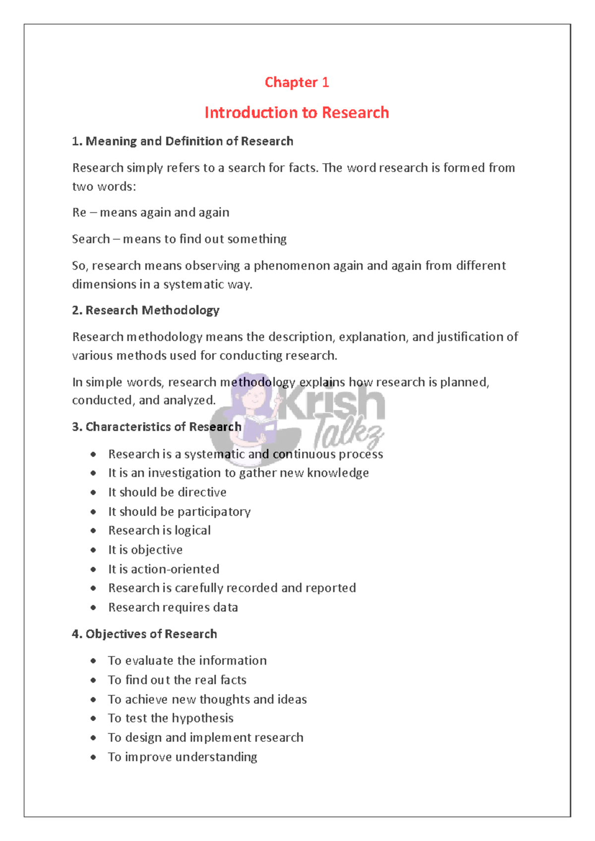 6th Sem Research Methodology: Full Chapter Notes - Studocu