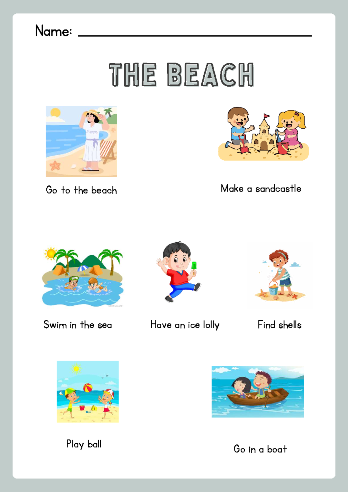 The beach - new words - Tiếng Anh - Name: The beachThe beachThe ...