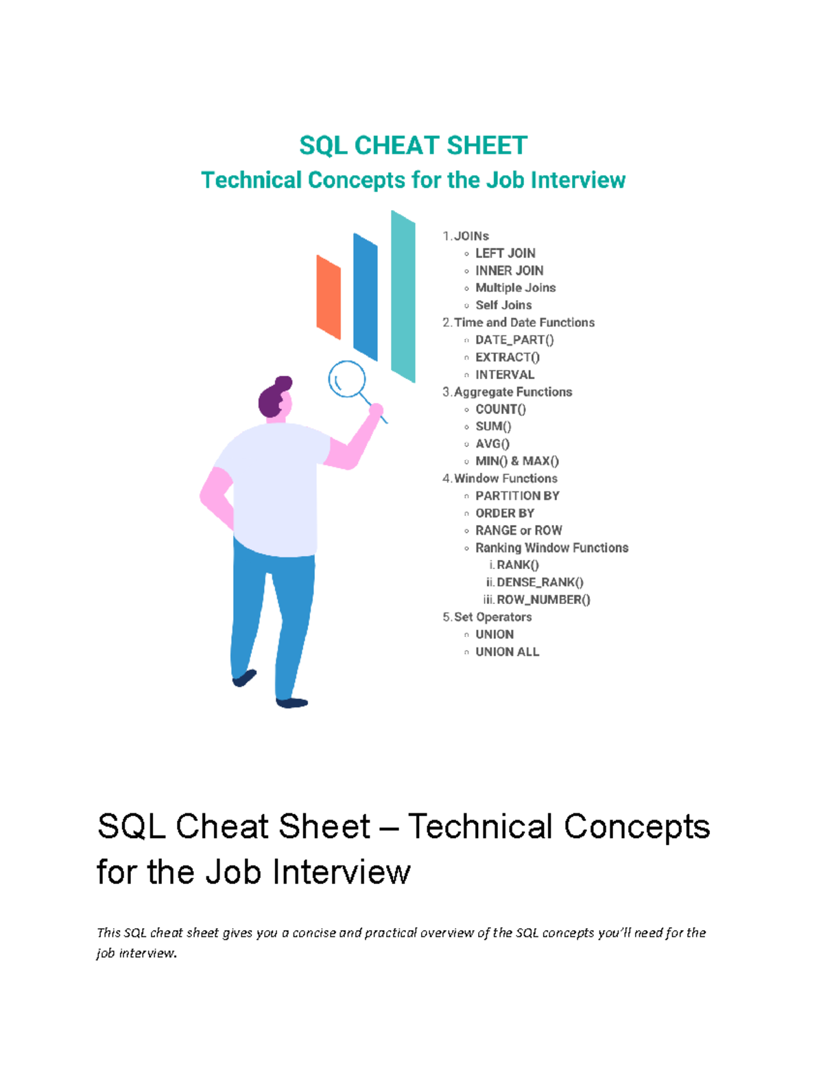 Sql Cheatsheet Roadmap To Data Engineer Sql Cheat Sheet Technical