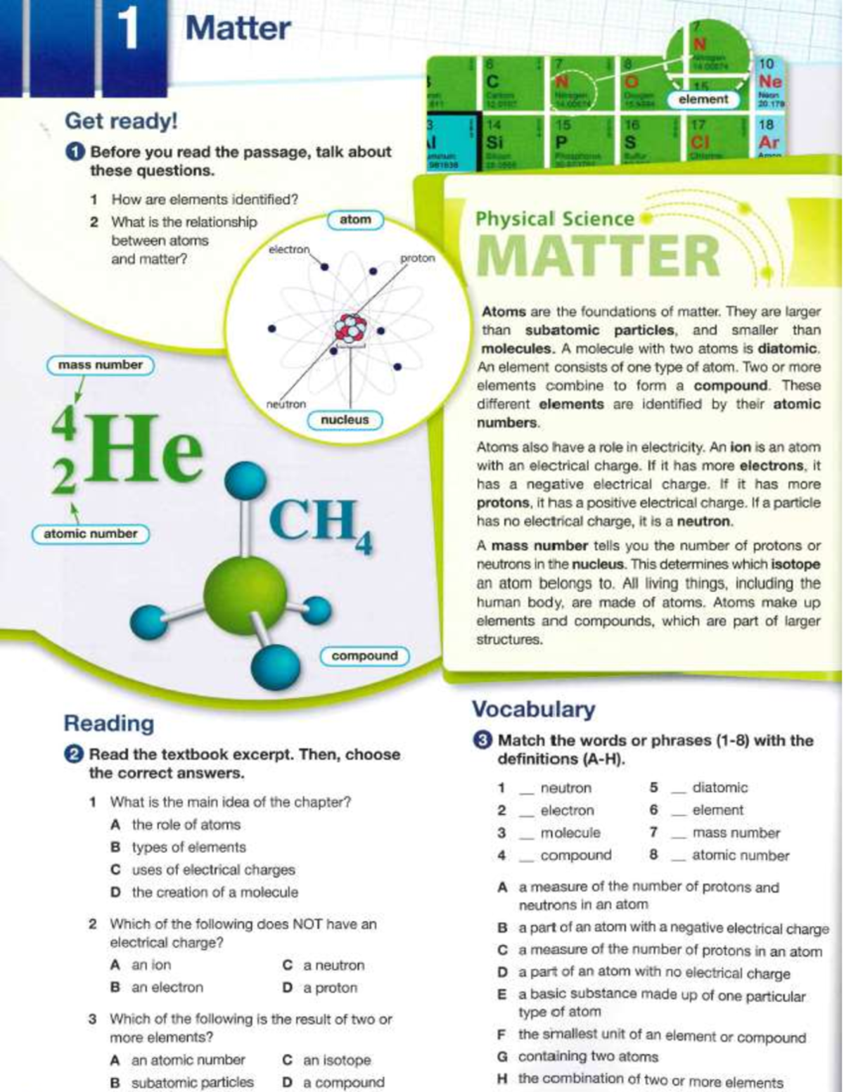 Unit 1: Reading on Matter in Physical Science (BIT 00614) - Studocu