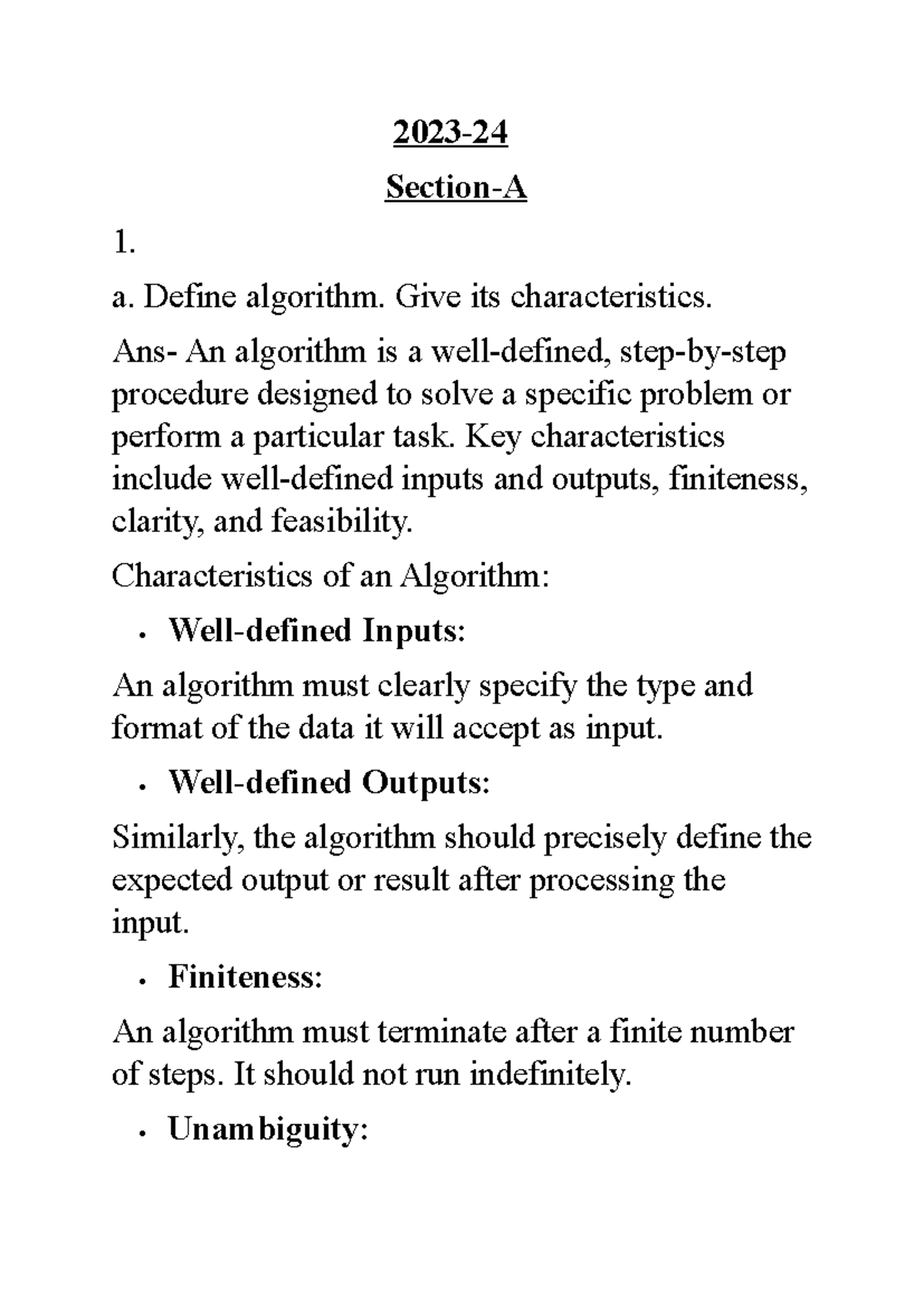 DSA Paper: Key Concepts in Algorithms and Data Structures - Studocu