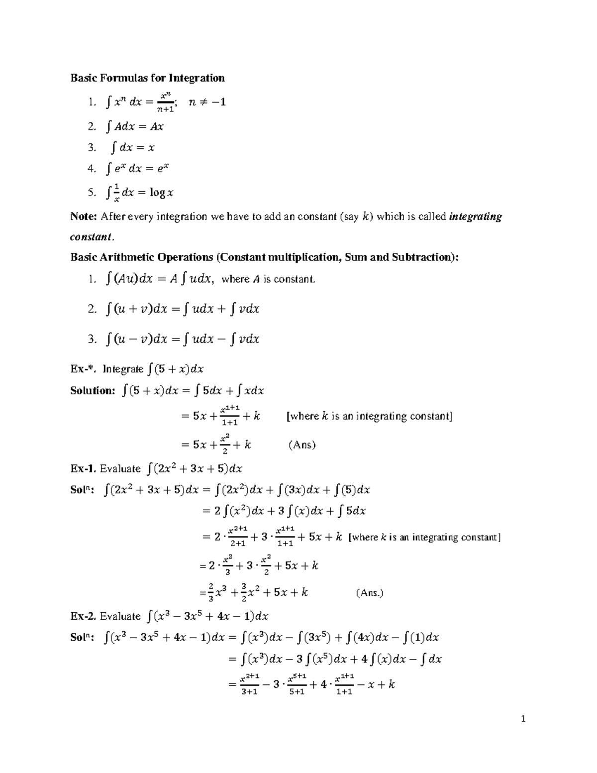 Basic Integration Formulas and Applications (EMBA) - Studocu