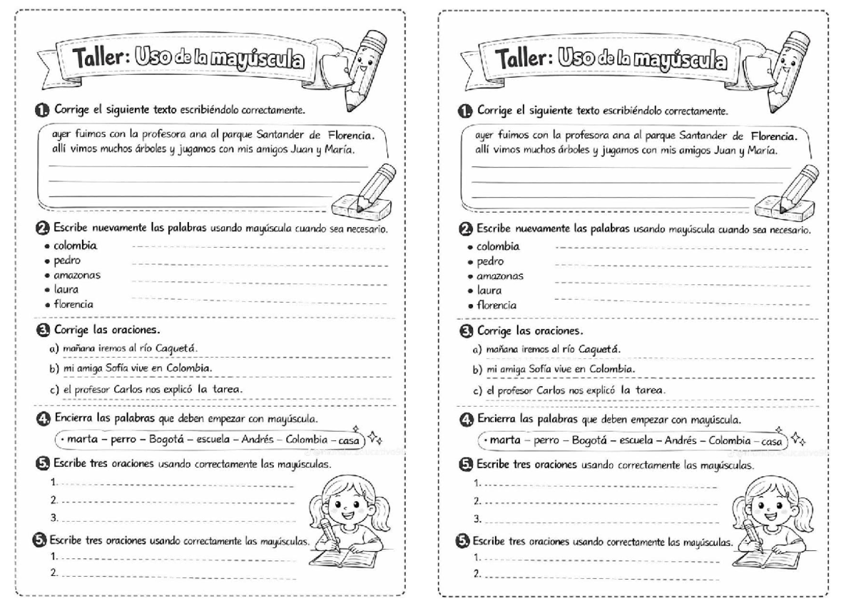 Fichas de Uso de Mayúsculas - Corrección de Texto - Studocu