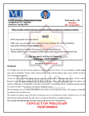 Cs405 midterm preparation - CS405 MID TERM PREPARATION. (DATABASE USING ...
