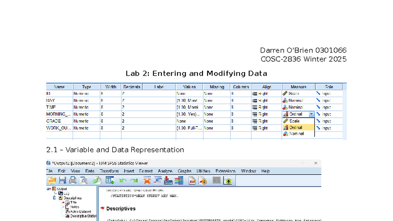 Darren 0301066 Winter 2025 Lab 2: SPSS Data Analysis Techniques - Studocu