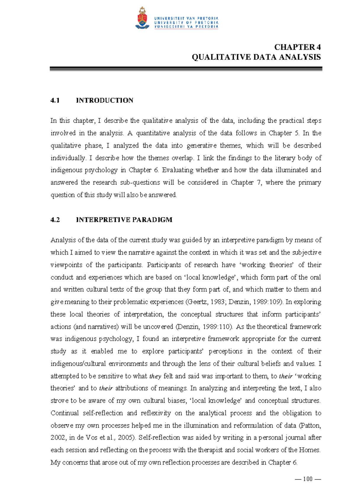 Qualitative Data Analysis: Key Themes & Processes in Chapter 4 - Studocu