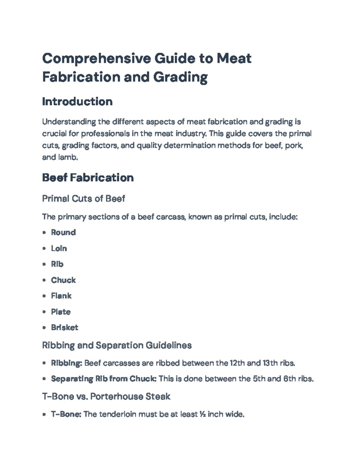 Comprehensive Guide to Meat Fabrication and Grading Techniques ...