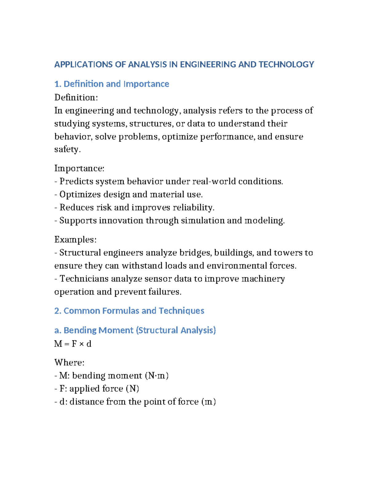 Applications of Analysis in Engineering & Tech: Importance & Techniques ...