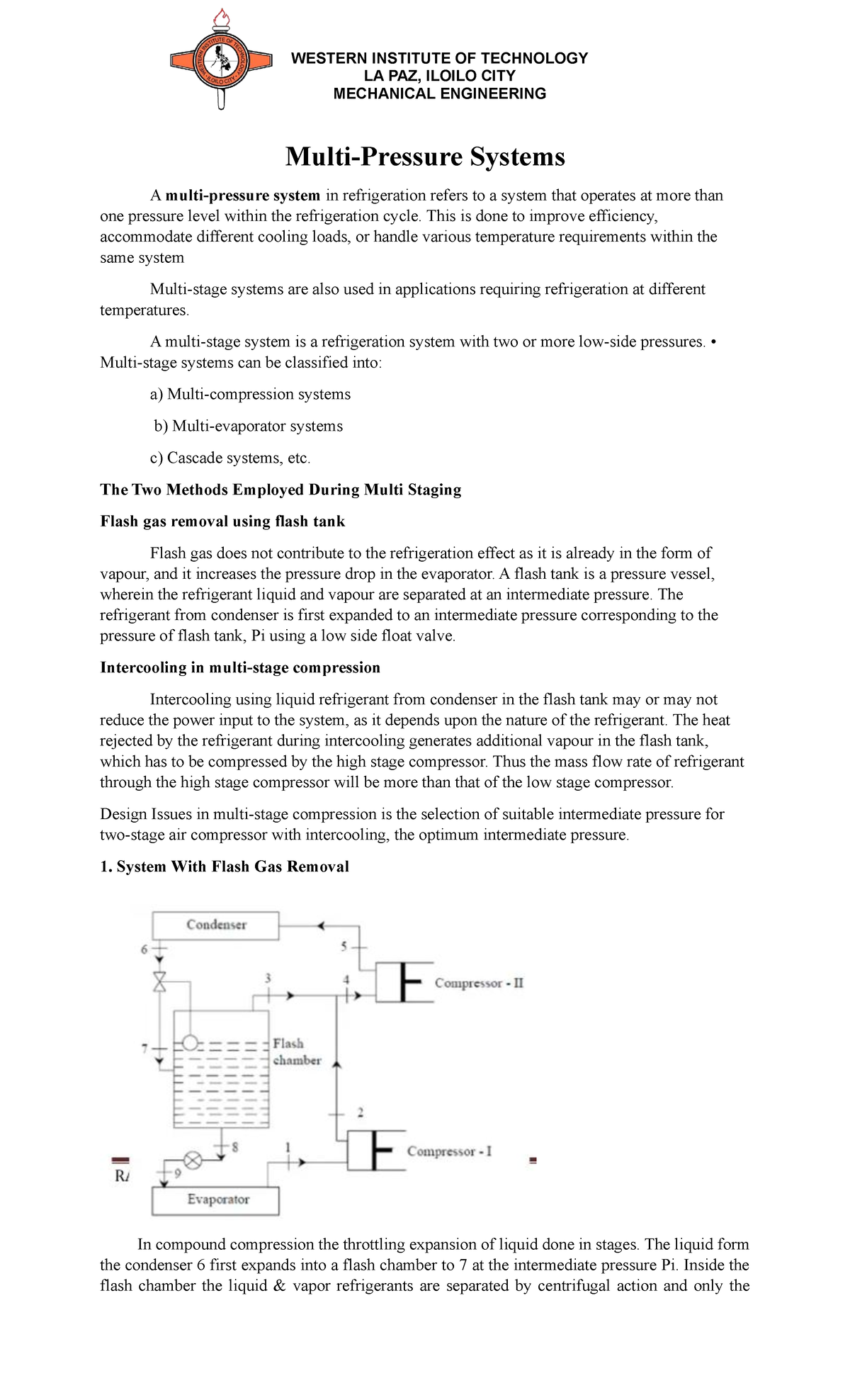 Pressure Systems - LA PAZ, ILOILO CITY MECHANICAL ENGINEERING Multi-Pressure Systems A - Studocu