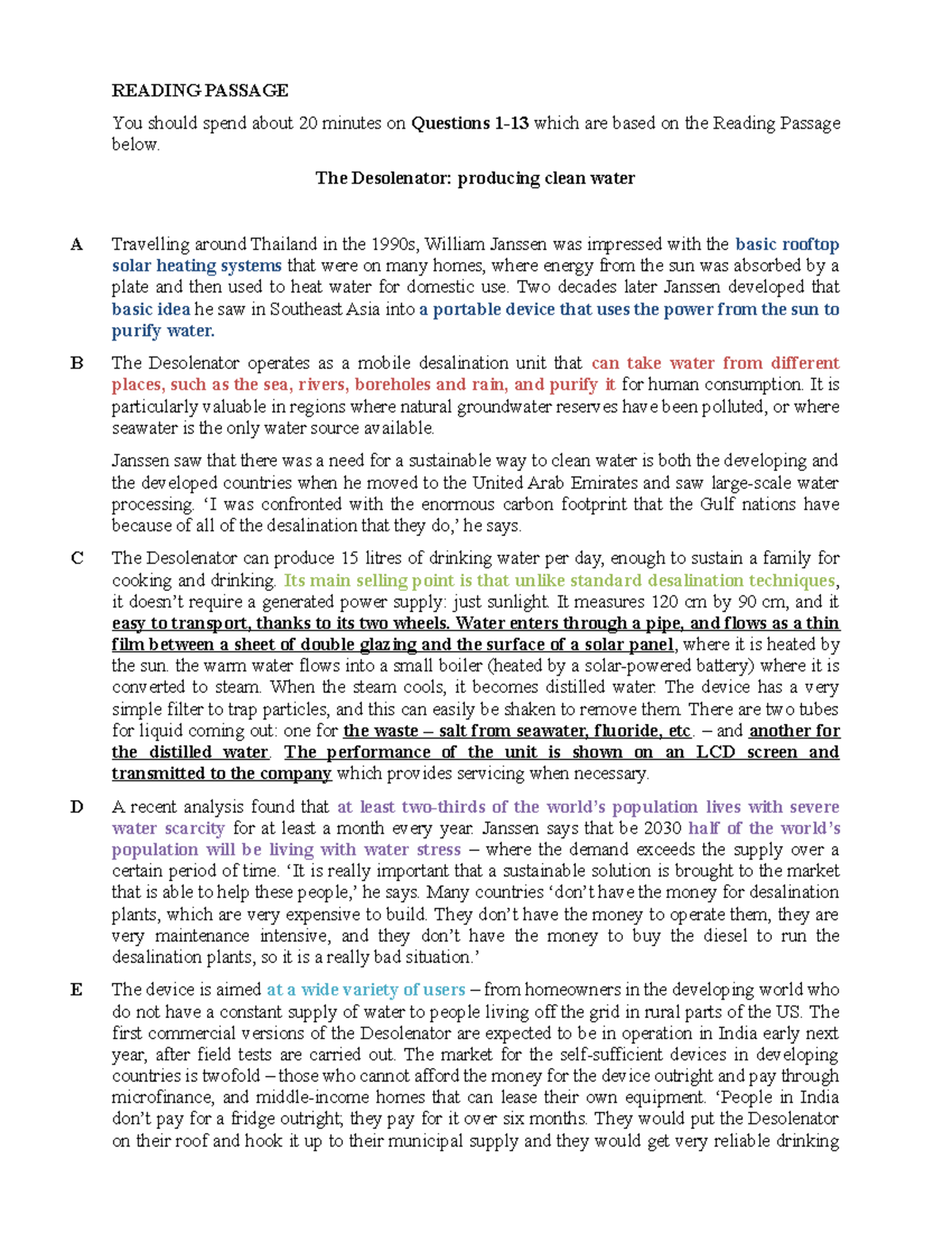 Reading Passage. phto - It's good - READING PASSAGE You should spend ...