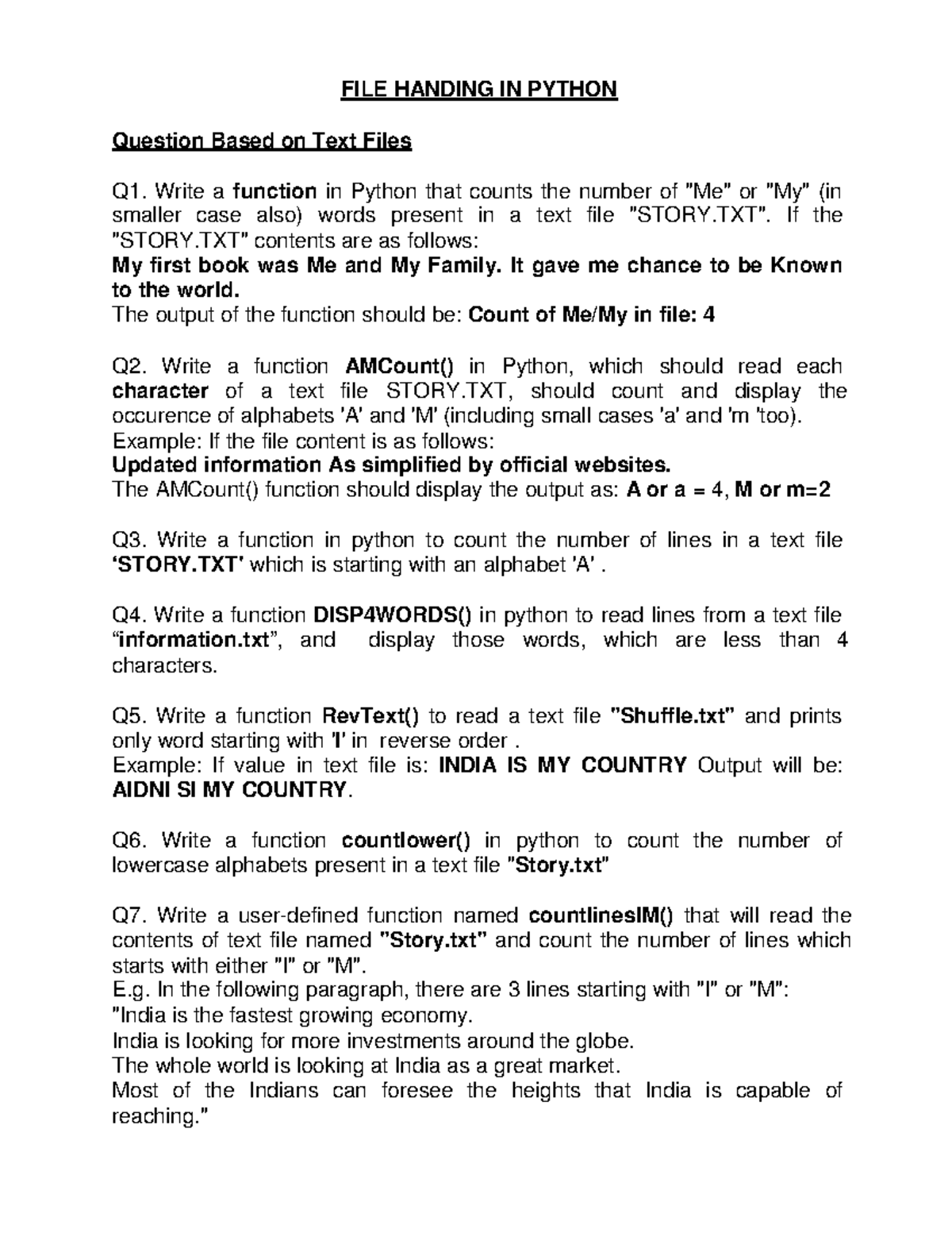 DATA 101: Python Functions for Text File Handling Tasks - Studocu