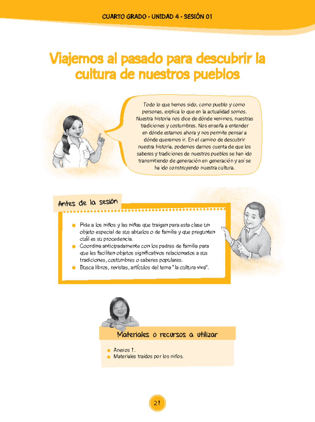 Explorando la Cultura de Nuestros Pueblos - Sesión 4 Cuartogrado - XZSF ...