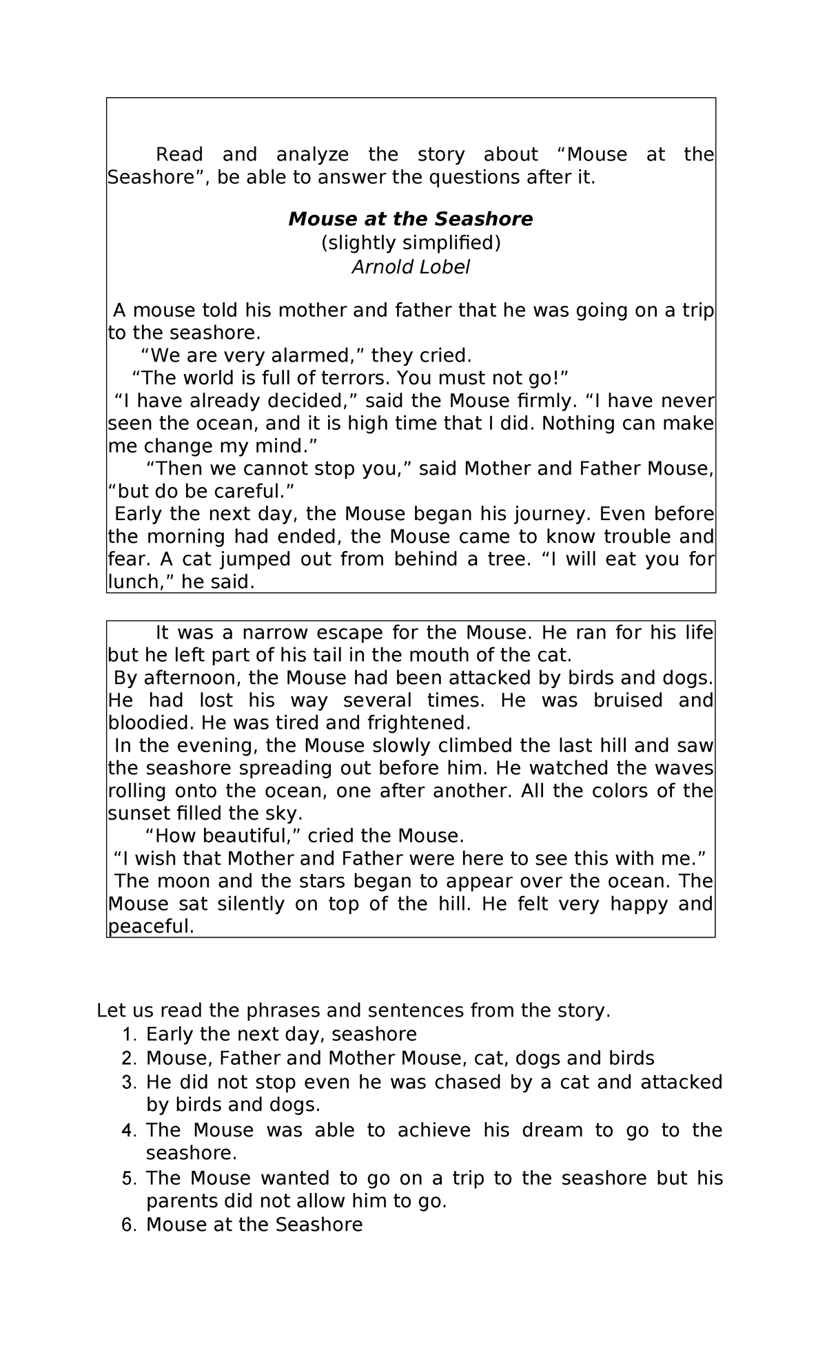 English ACT Review Materials: Analyzing Story Elements and ...