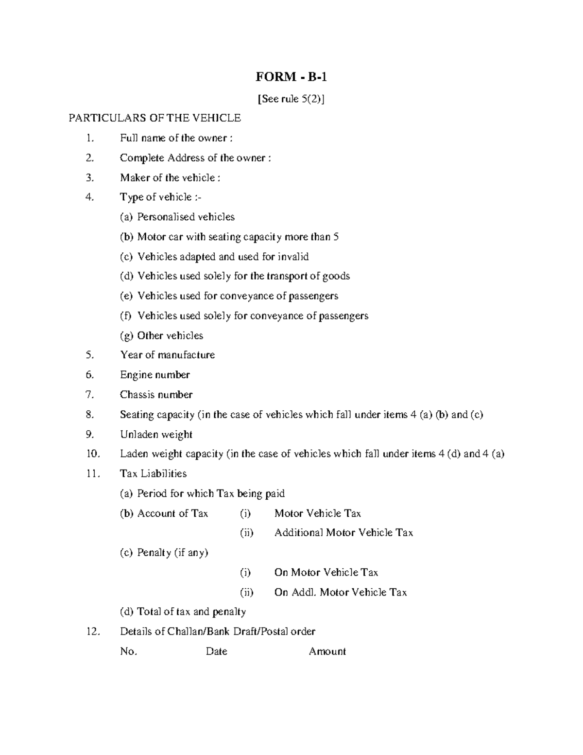 Form-b1 - Birth certificate - FORM - B- [See rule 5(2)] PARTICULARS OF ...