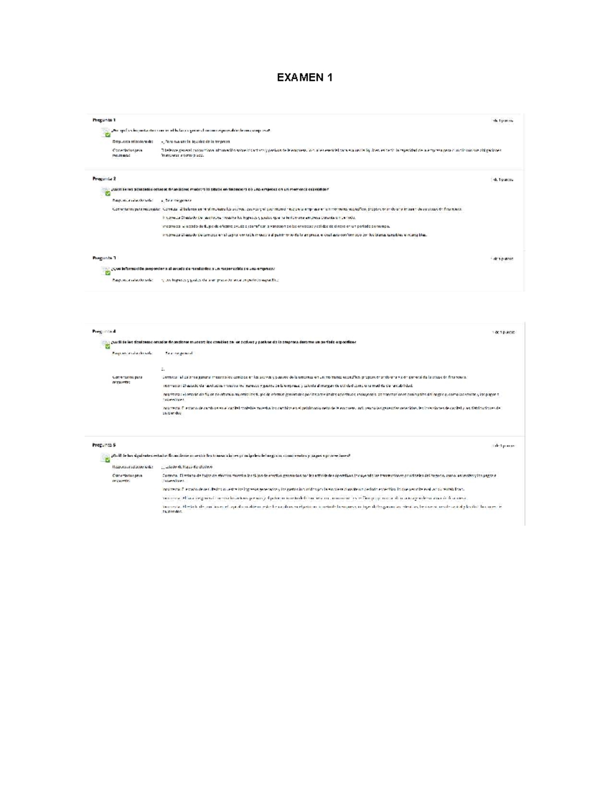 Exámenes de Contabilidad: Preguntas y Respuestas Clave (EXAMEN 1-5) - Studocu