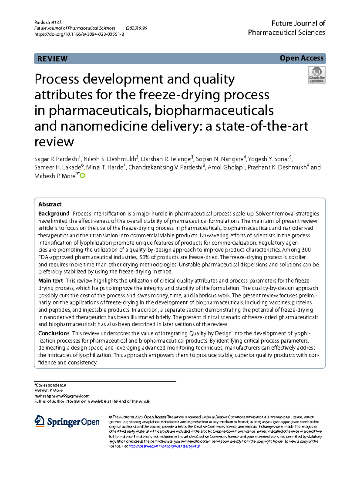 Process Development & Quality Attributes in Pharmaceuticals (PHAR 2023 ...