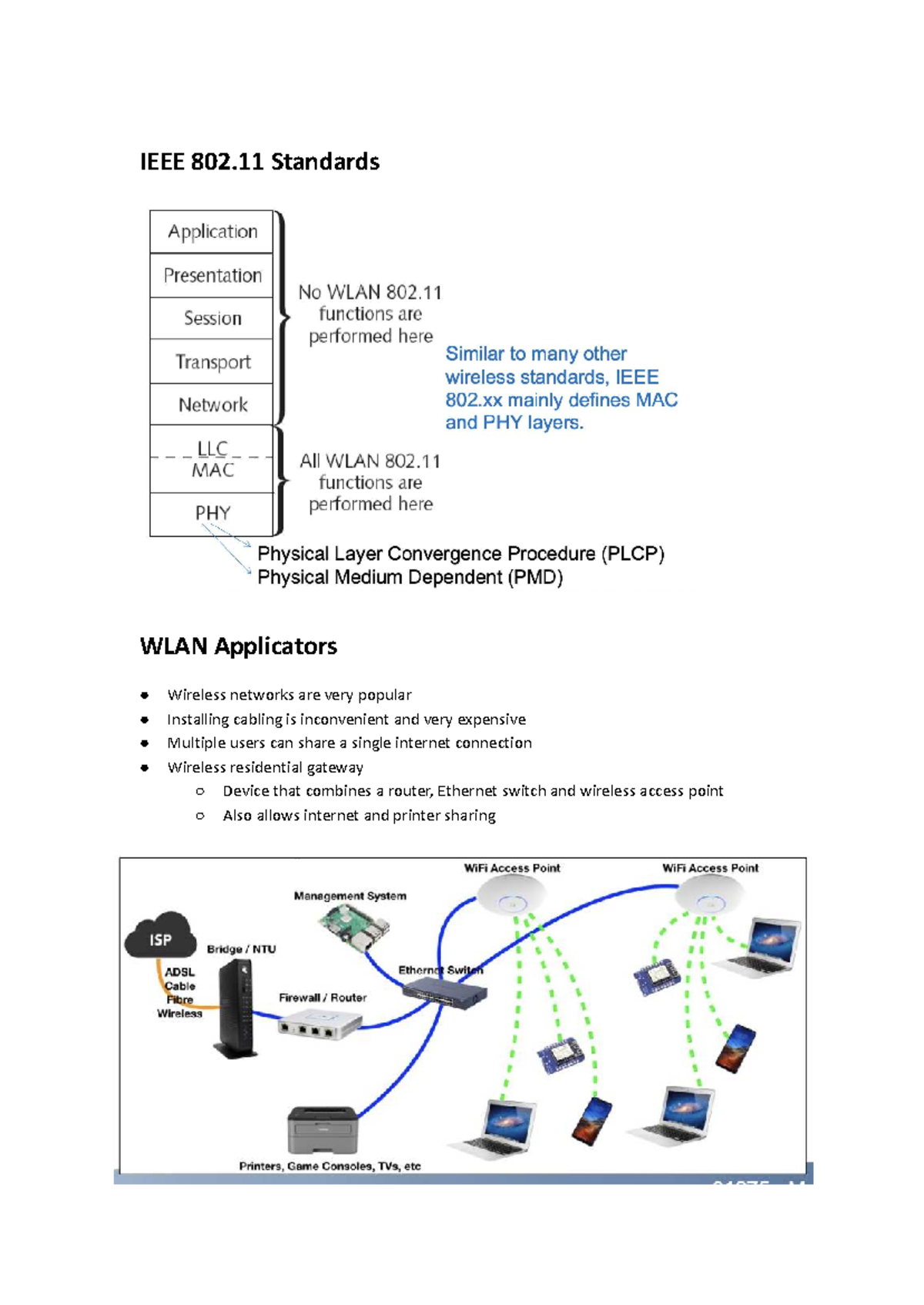 Mobile Networking Chapter Notes (Week 5) - 802.11 WLAN Standards - Studocu