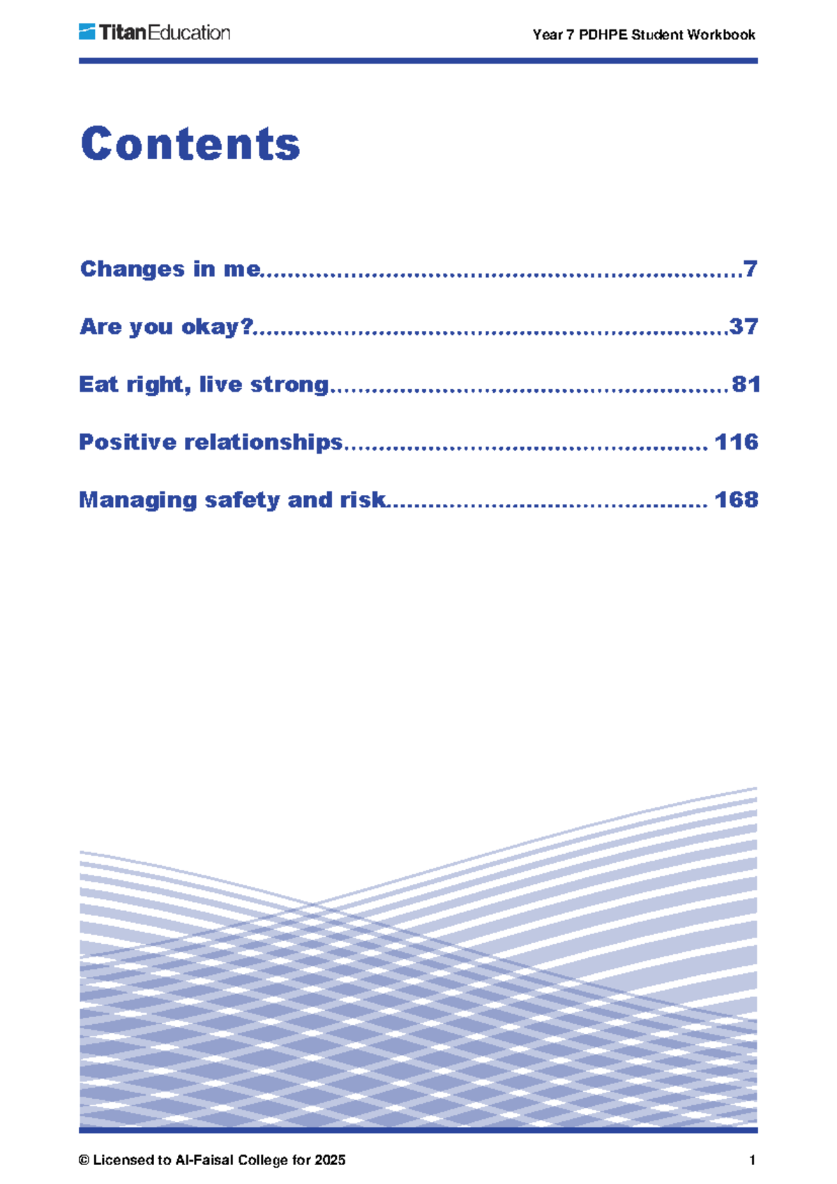 Year 7 PDHPE Student Workbook: Independence & Relationships Focus - Studocu