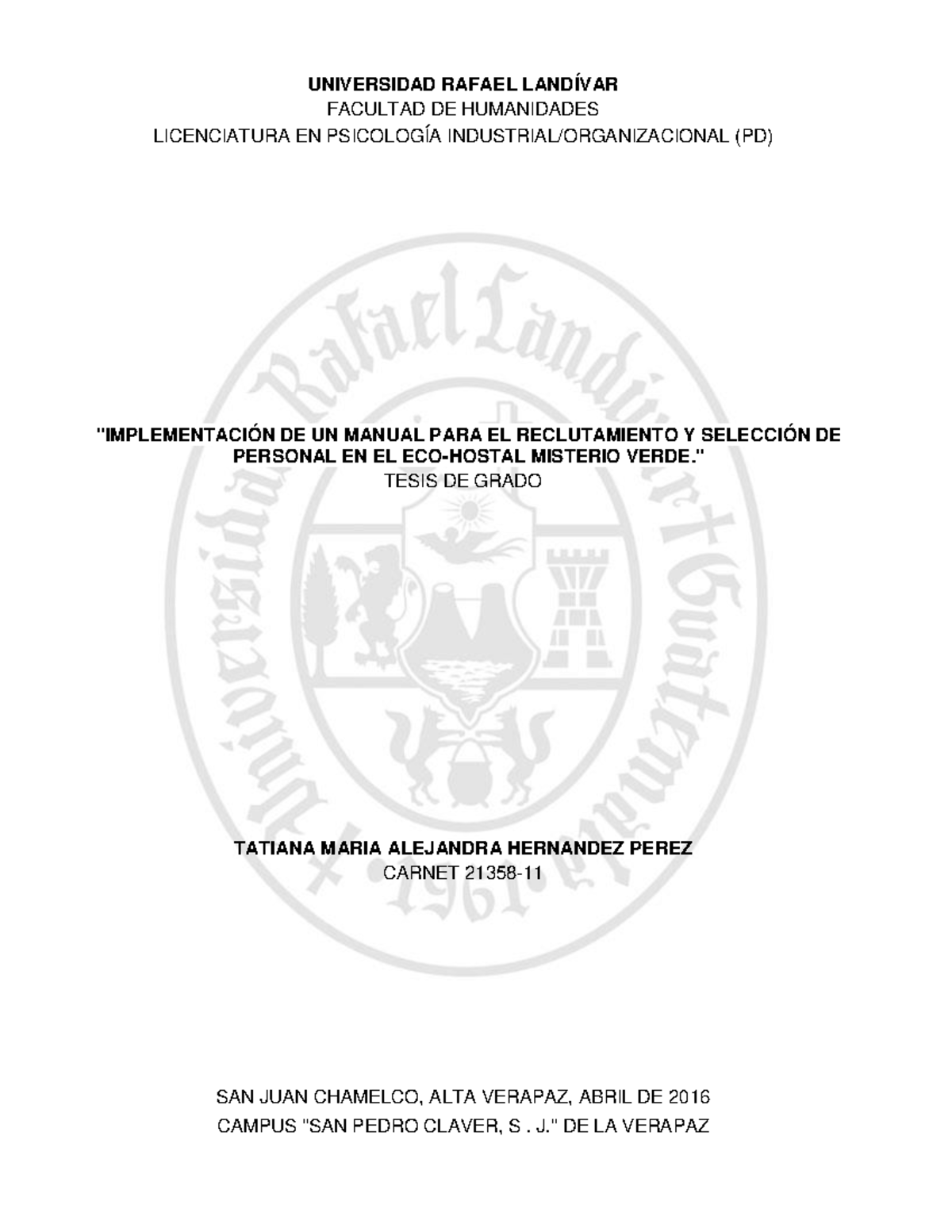 Manual de procedimientos Reclutamiento y selección de personal 4.0 - "IMPLEMENTACIÓN DE UN - Studocu