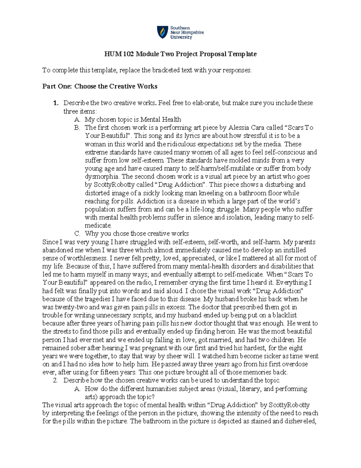 Hu M2-2 - Humanities module 2 - HUM 102 Module Two Project Proposal ...