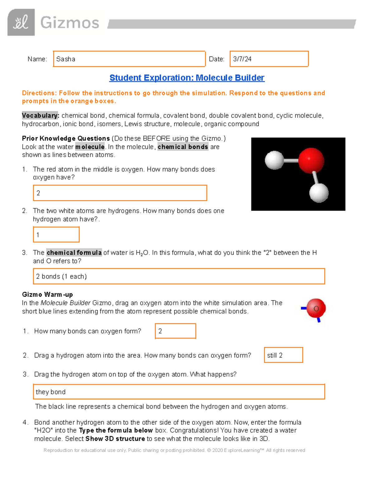 Molecule Builder SE Exploration: Understanding Bonds & Structures - Studocu