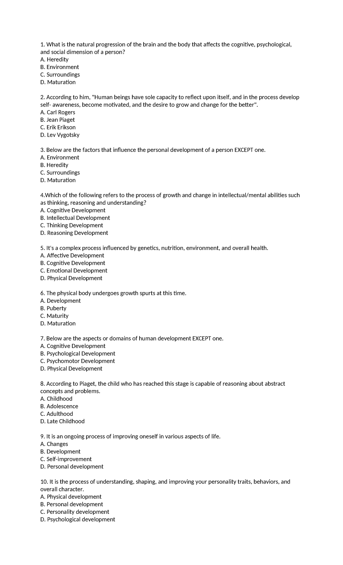 Psychology 101: Questionnaires on Personal Development & Communication ...