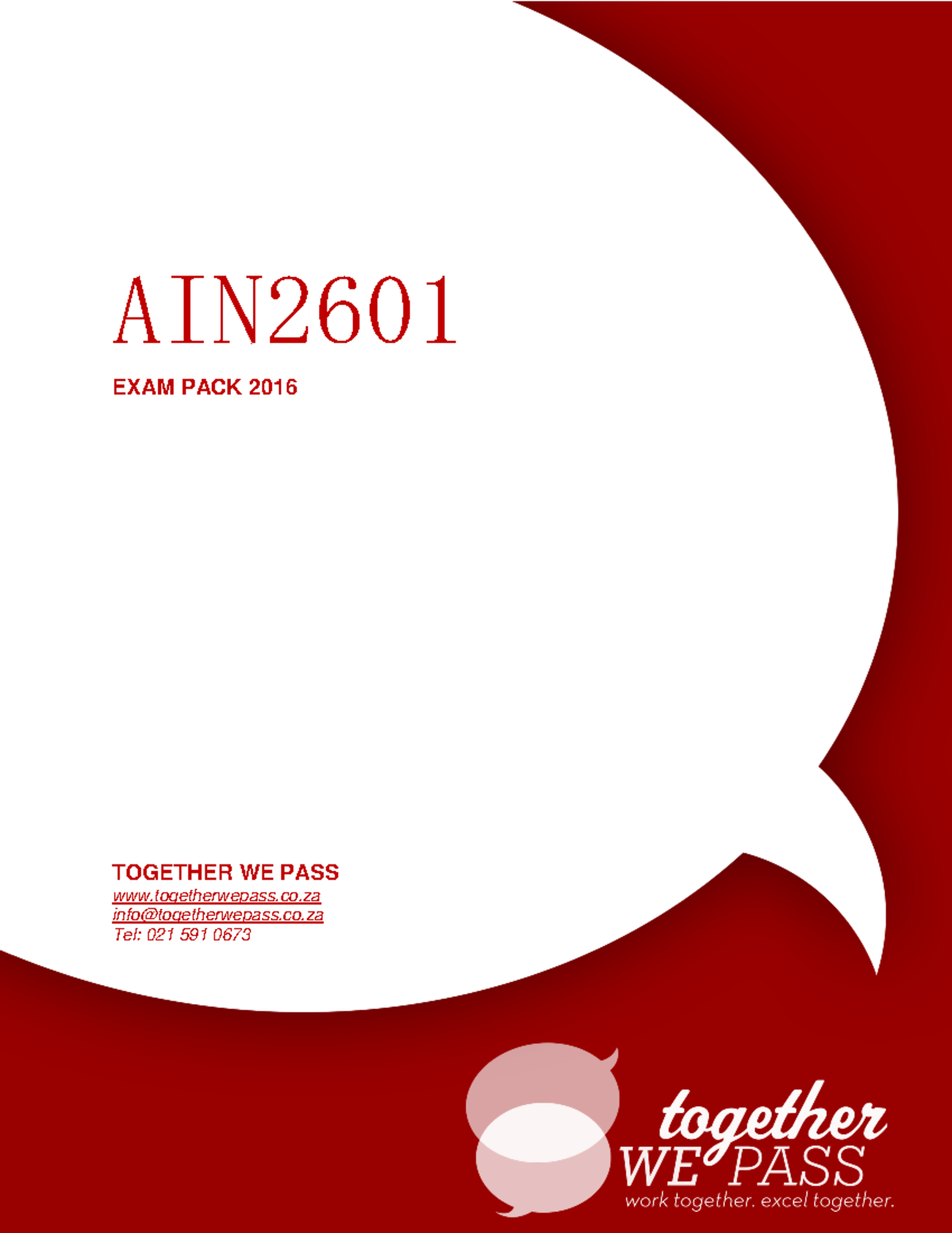 Exam pack AUE2601 Auditing theory and Practice - AIN EXAM PACK 2016 ...