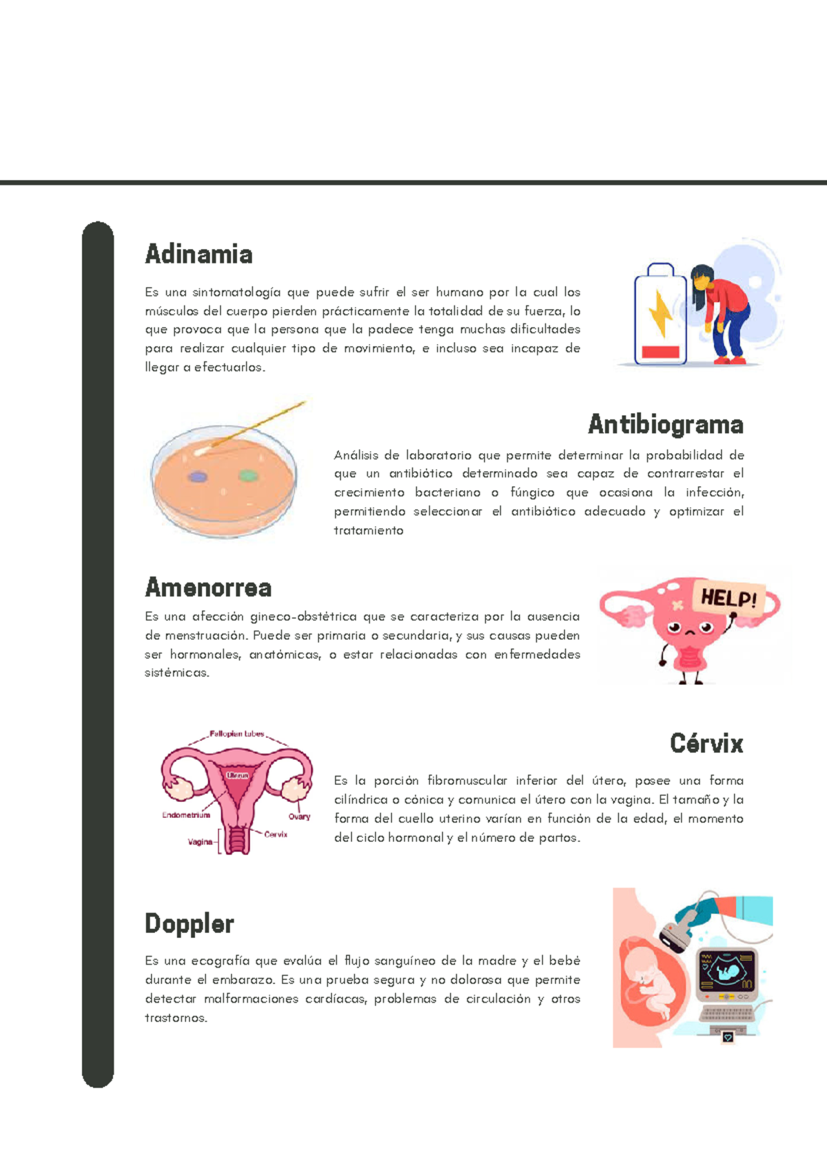 Glosario - Adinamia Antibiograma Amenorrea Es una sintomatología que ...