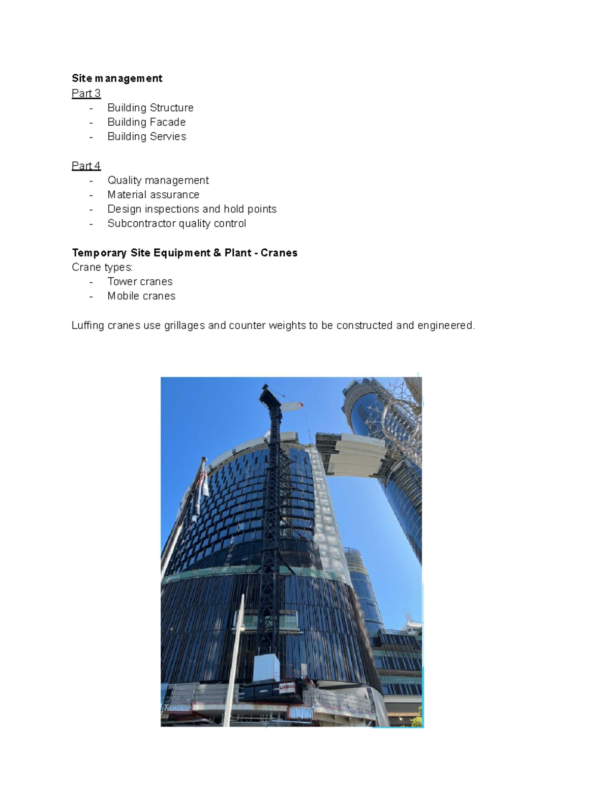 Week 3 - Building Construction: Site & Quality Management Insights ...