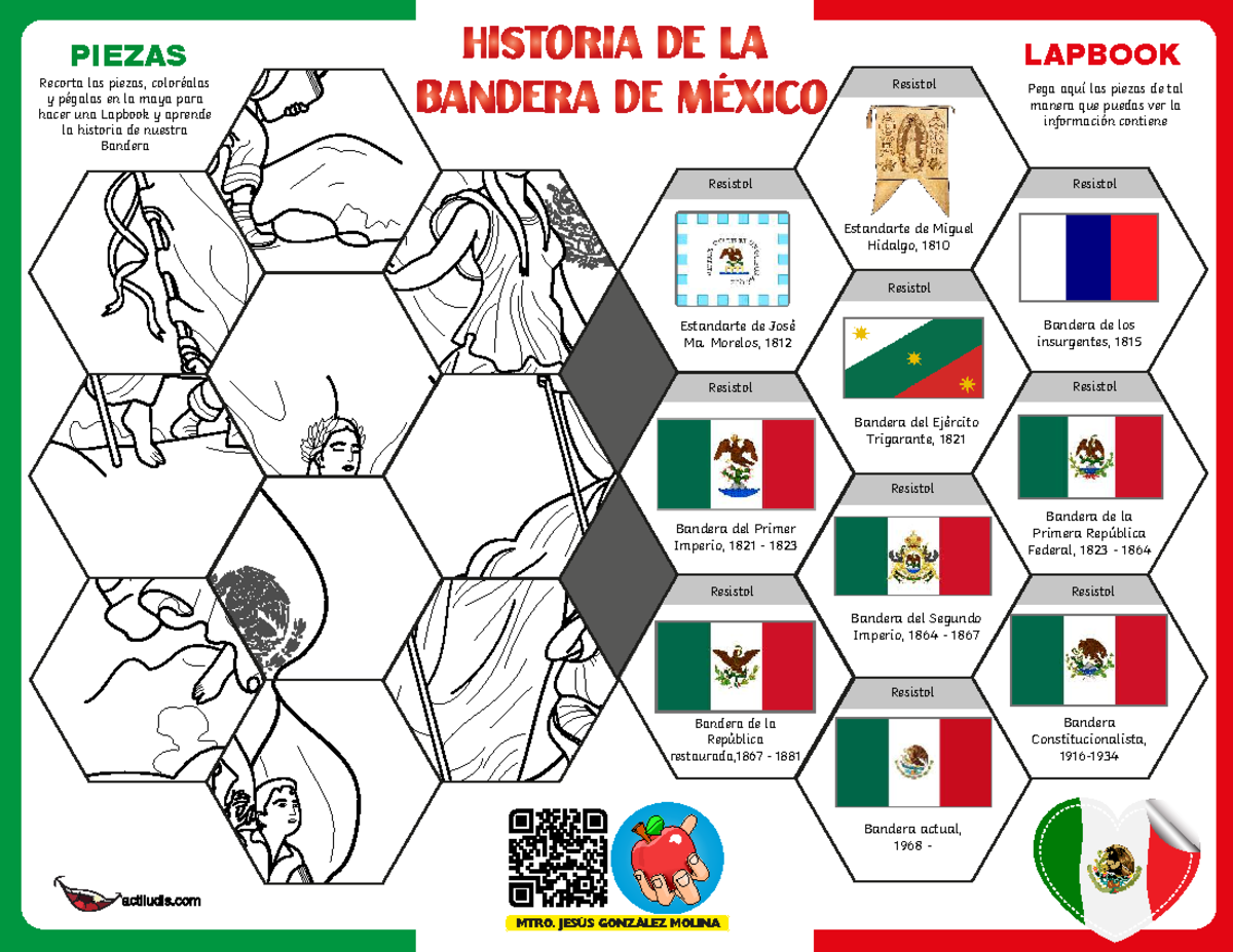 Lapbook: Historia de la Bandera de México - MTRO. JESÚS GONZÁLEZ MOLINA ...
