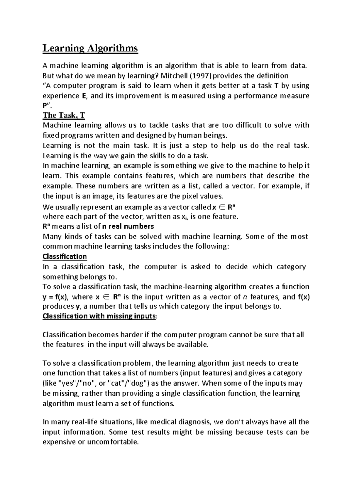 DL-Unit-1: Introduction to Machine Learning Algorithms and Techniques ...