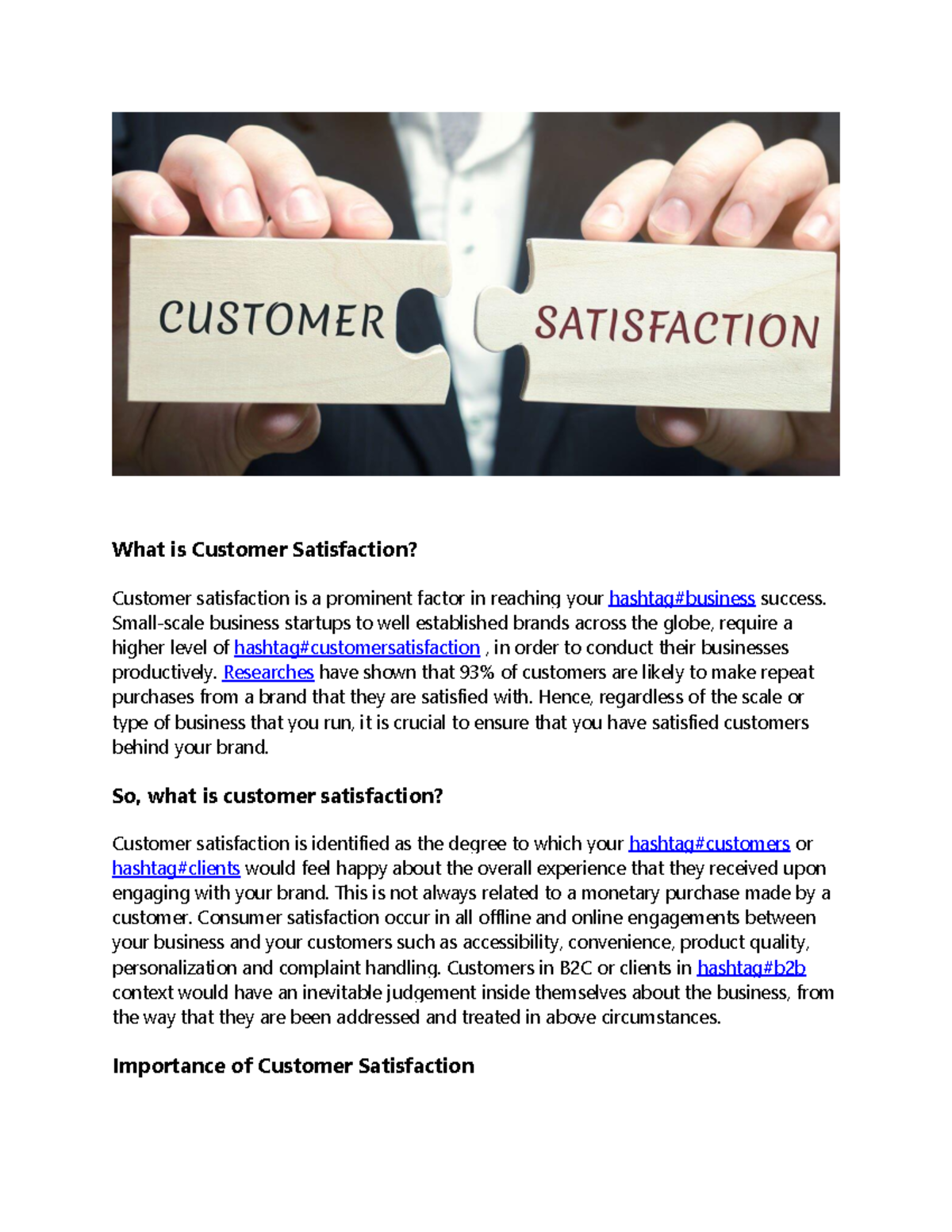 Understanding Customer Satisfaction: Key to Business Success - Studocu