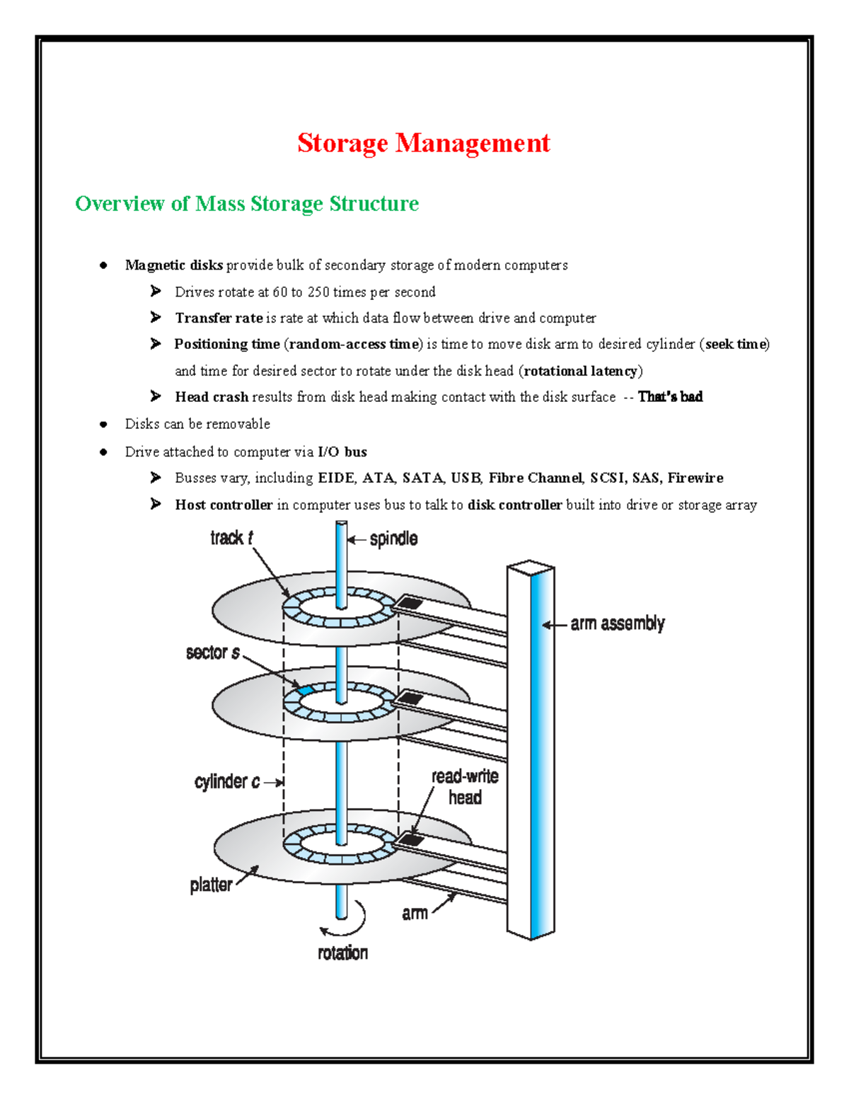 Magnetic Disk Structure Diagram