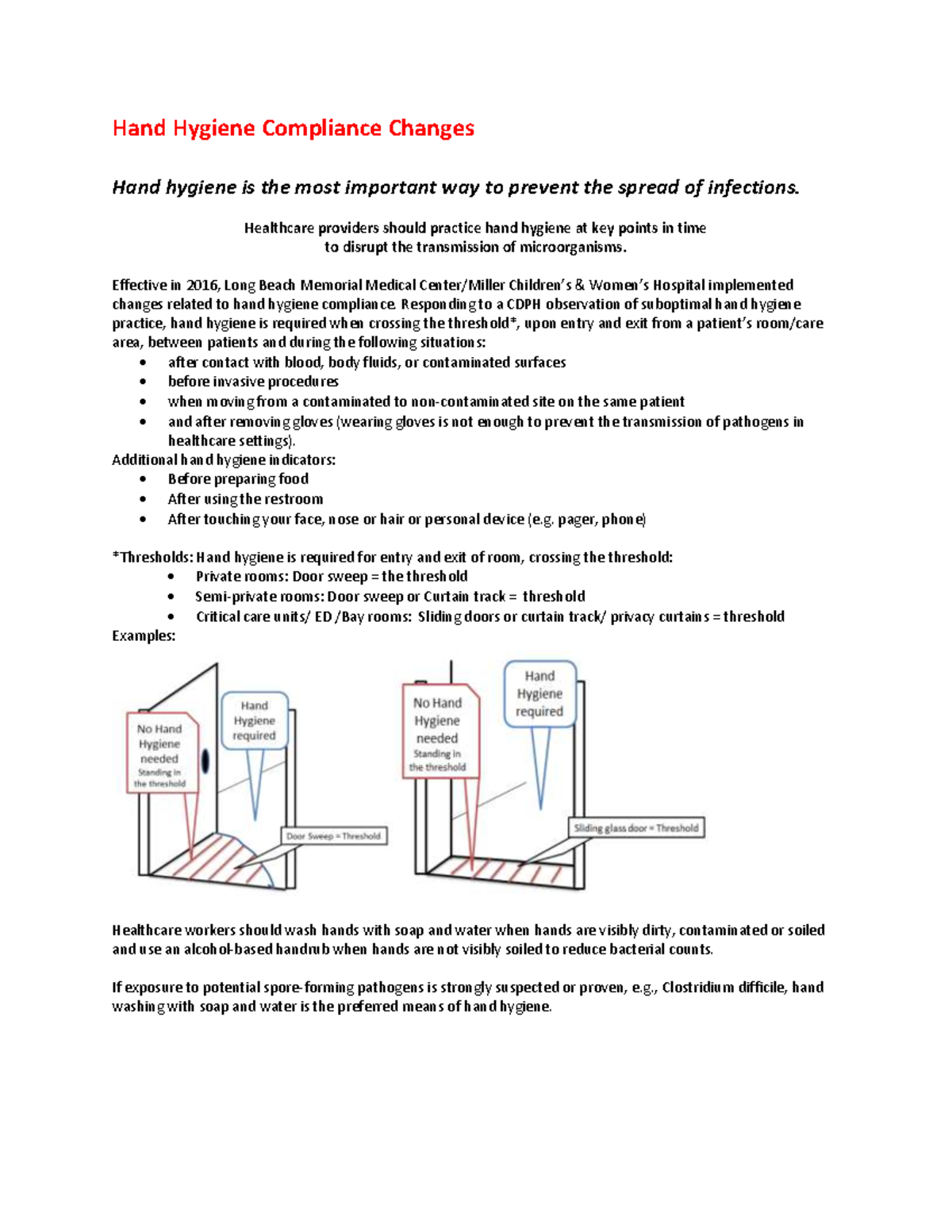 Hand Hygiene Threshold Policy - Hand Hygiene Compliance Changes Hand ...
