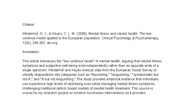 Essay Notes: Mental Health and Illness Continua Model Analysis - Studocu